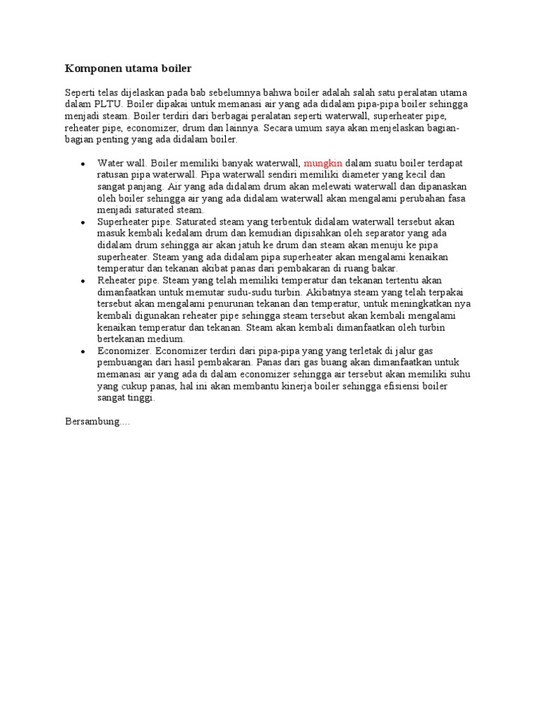 Komponen Utama Boiler | PDF