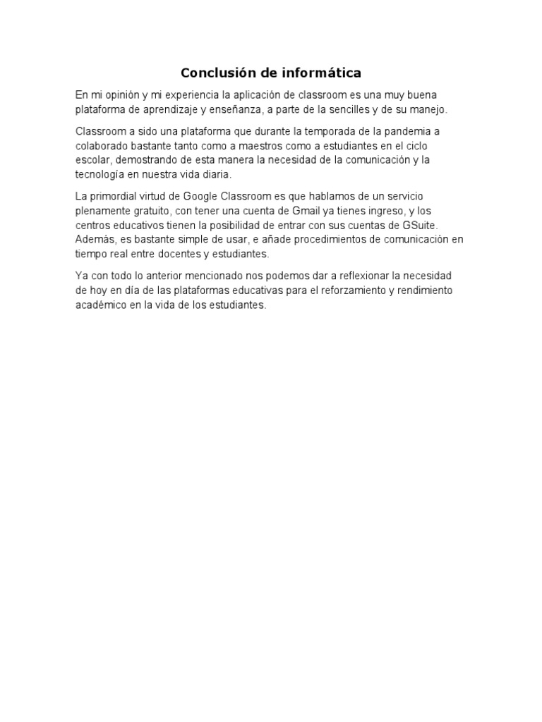 Conclusión de Informática | PDF