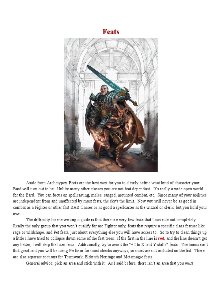 Pathfinder Bard Guide - Feats - Documentos de Google | PDF | Fantasy ...