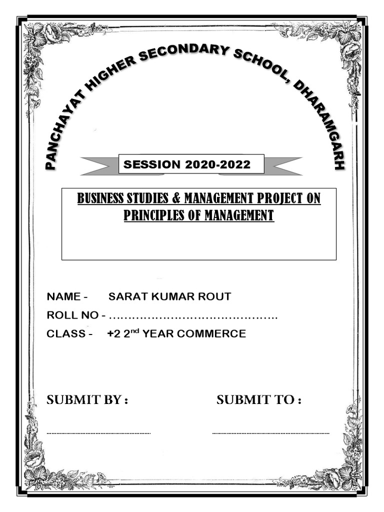 Business Studies & Management Project On Principles of Management | PDF ...