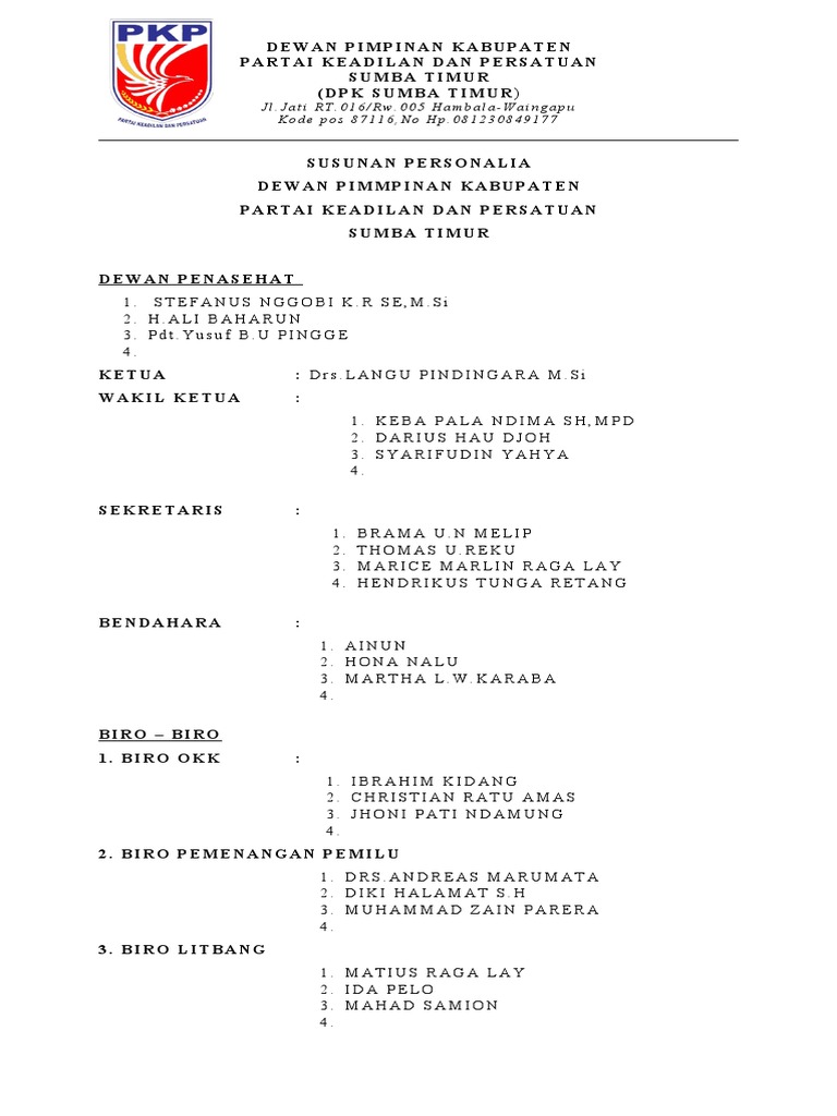 Struktur Pengurus | PDF