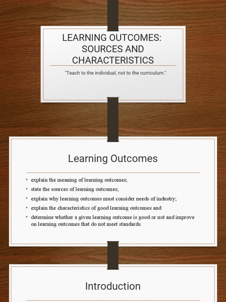 Learning Outcomes | PDF