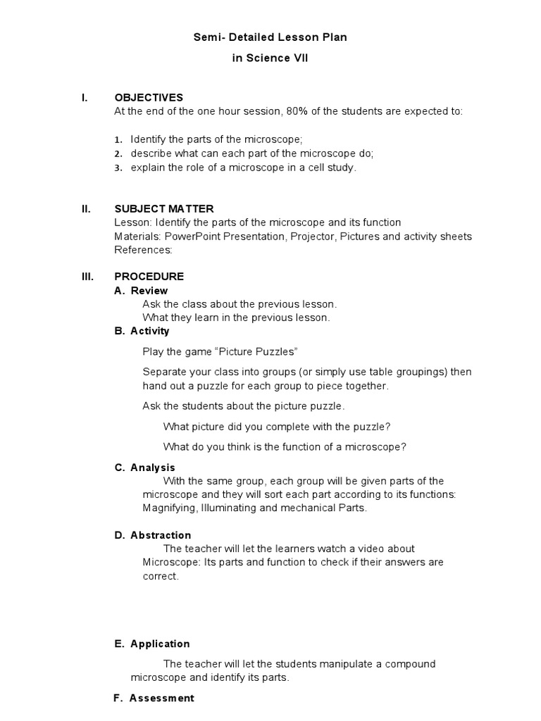 Semi Detailed Lesson Plan COT 1 | PDF