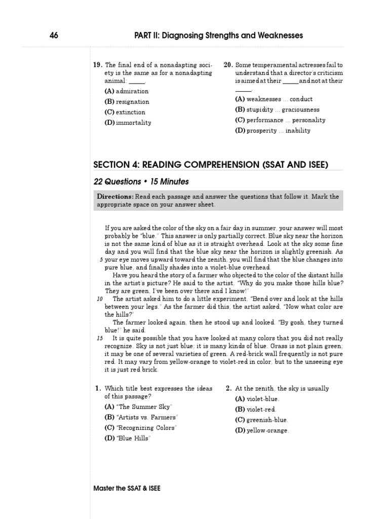 SSAT Reading Comprehension | PDF | Bird Migration | Plants