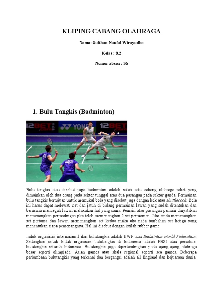 Kliping Cabang Olahraga | PDF
