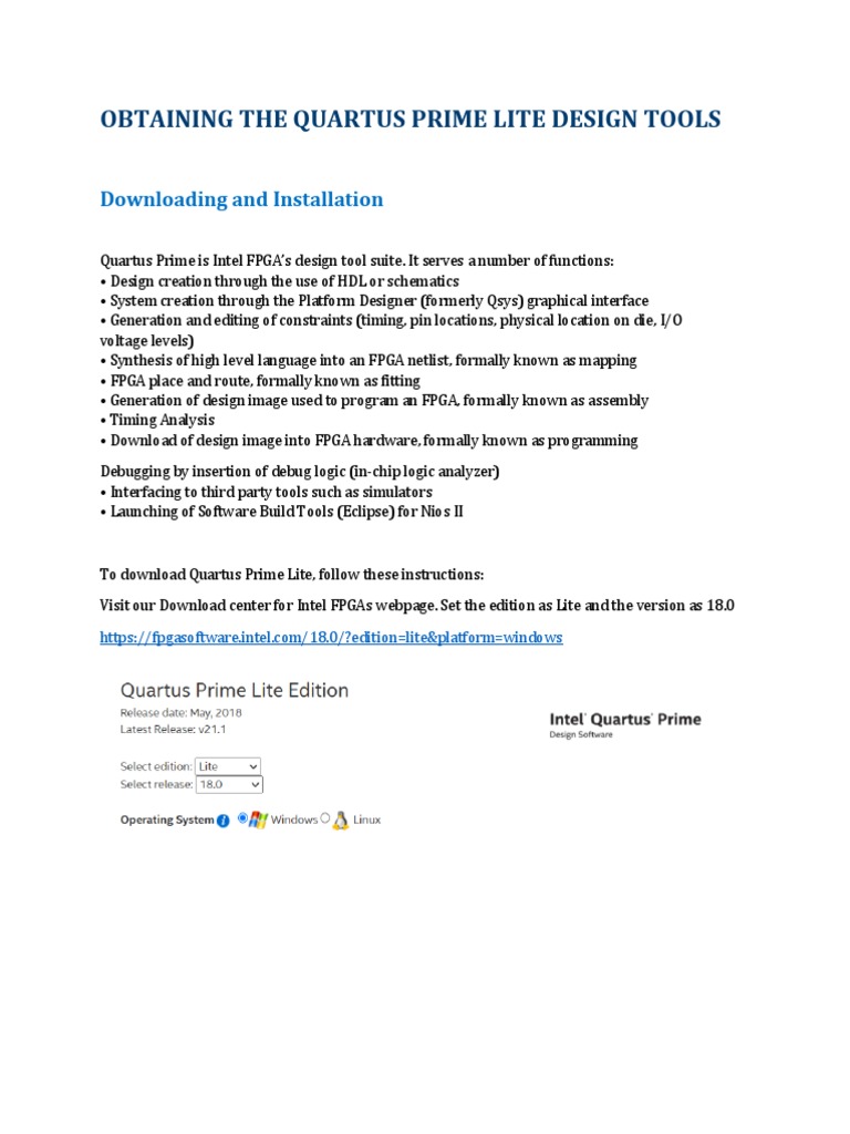 Quartus Prime Design Software Installation Guide | PDF