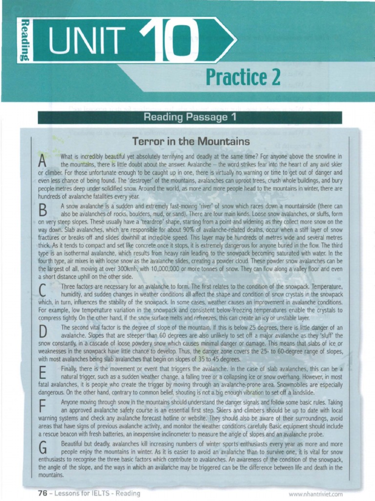 Reading With Answer 10 | PDF | Snow | Nature