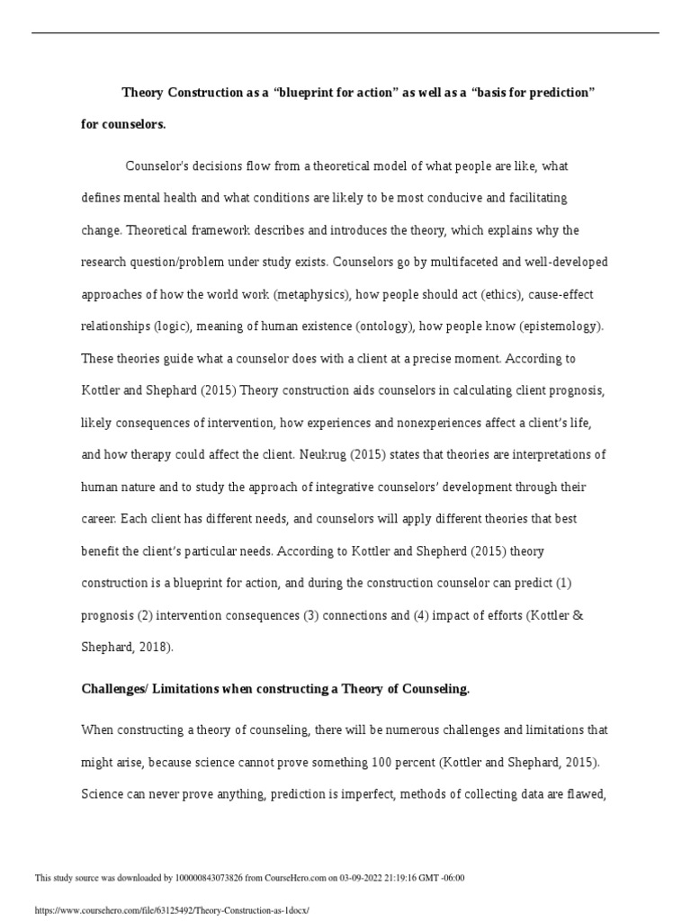 Theory Construction As 1 | PDF | Theory | Psychotherapy