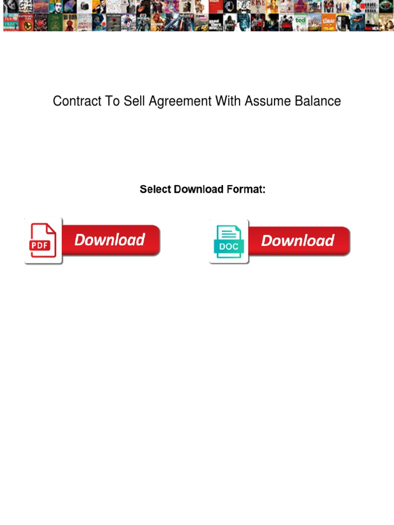 Contract To Sell Agreement With Assume Balance | PDF | Lease | Mortgage ...