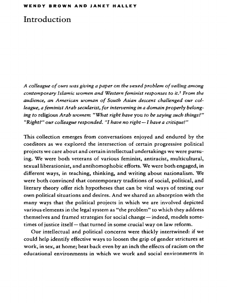 Brown and Halley - Introduction - Left Legalism Left Critique | PDF ...