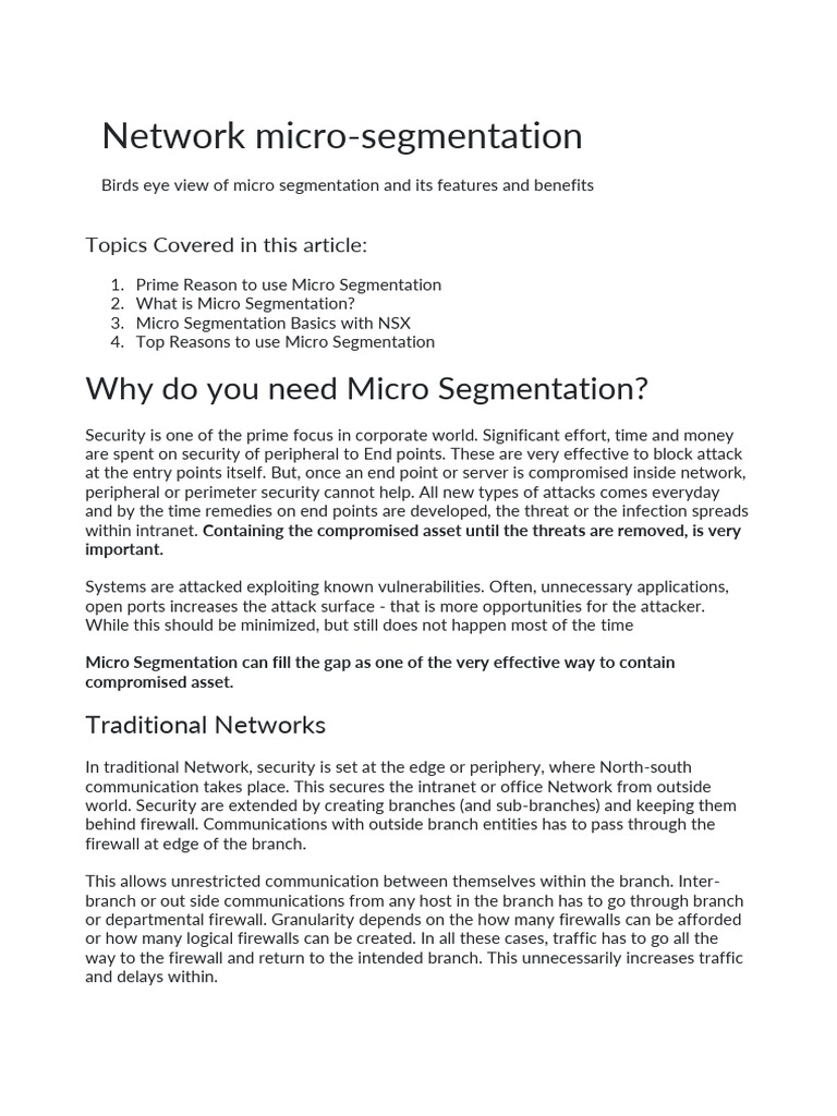 Network Micro Segmentation Pdf Computer Network Virtual Machine