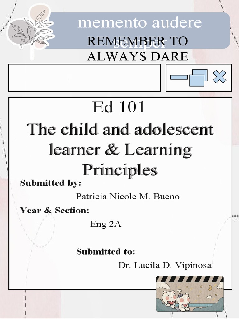 The Child and Adolescent Learner & Learning Principles Module 3 | PDF