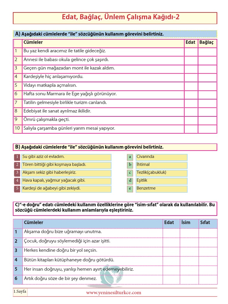 Edat Baglac Unlem Calisma Kagidi 2 | PDF