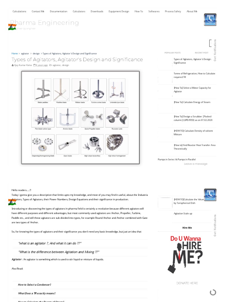 Types and Significance of Agitators | PDF | Turbine | Propeller