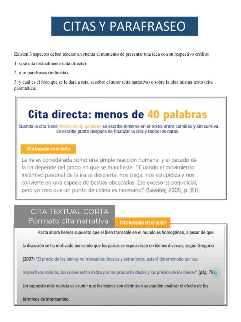 Citas y Parafraseo | PDF
