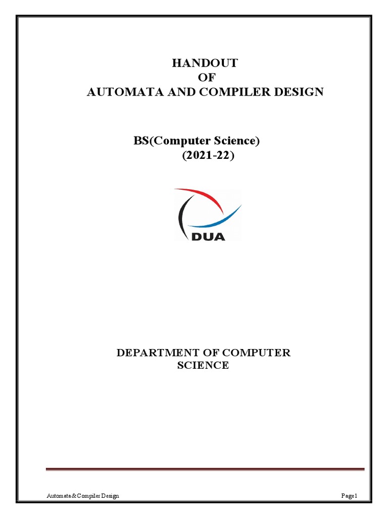 Automata & Compiler Design Handout | PDF | Parsing | Regular Expression Automata & Compiler Design Handout | PDF | Parsing | Regular Expression