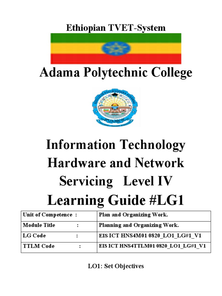 Adama Polytechnic College: Information Technology Hardware and Network ...