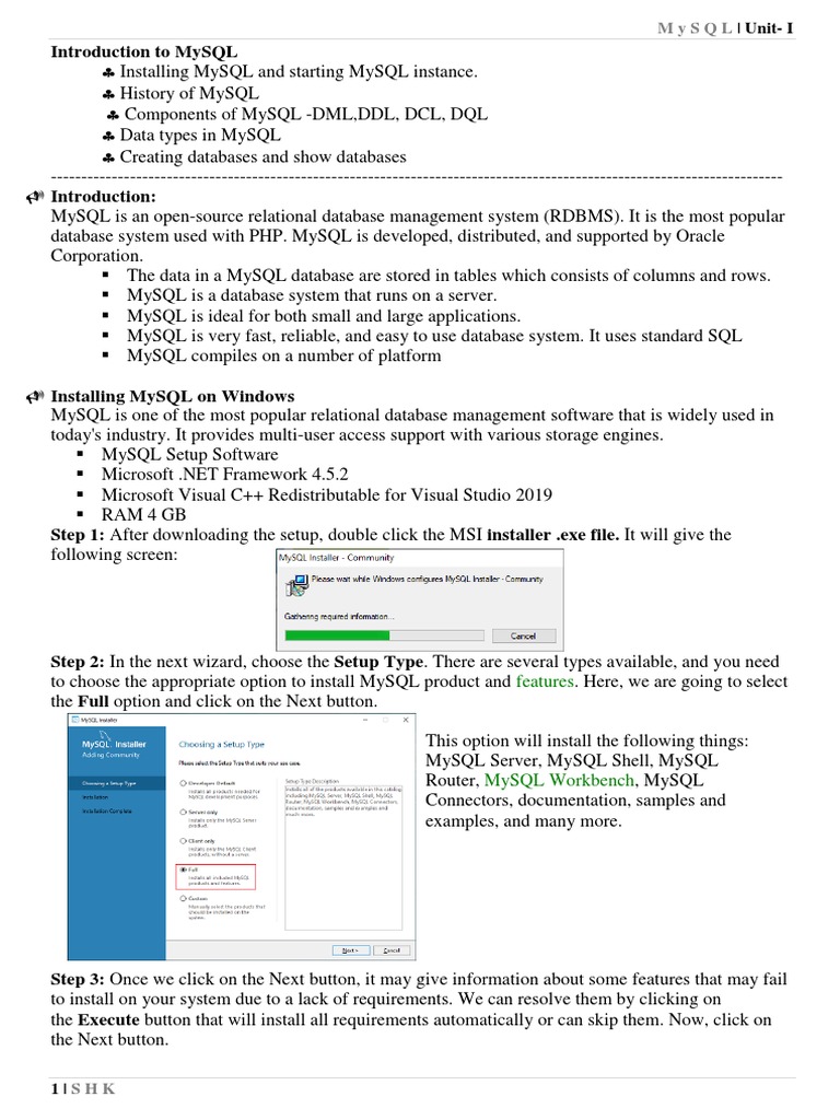 MySQL Unit-1 | PDF | My Sql | Databases