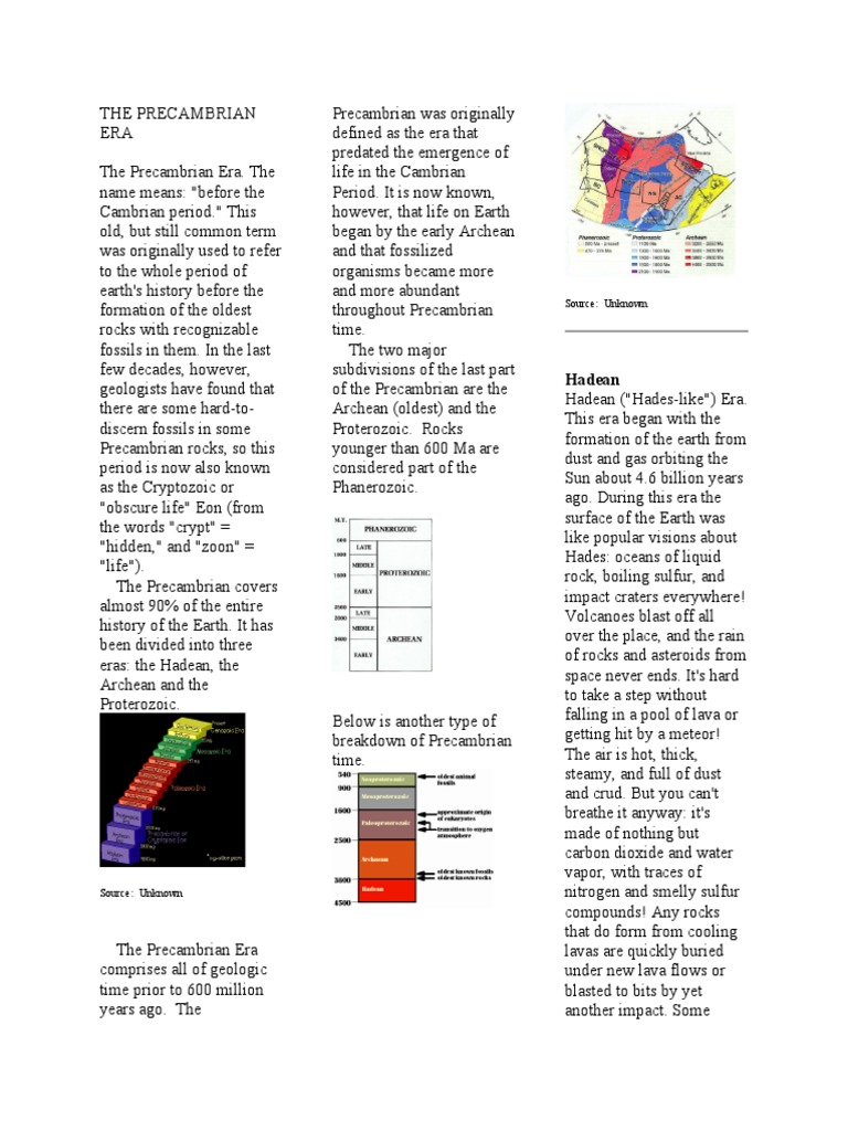 The Precambrian Era | PDF | Plate Tectonics | Geologic Time Scale