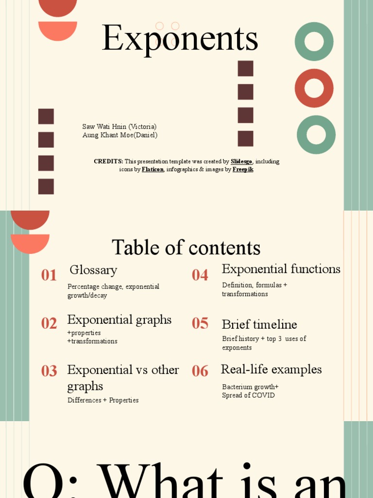 Exponents: Saw Wati Hnin (Victoria) Aung Khant Moe (Daniel) | PDF ...