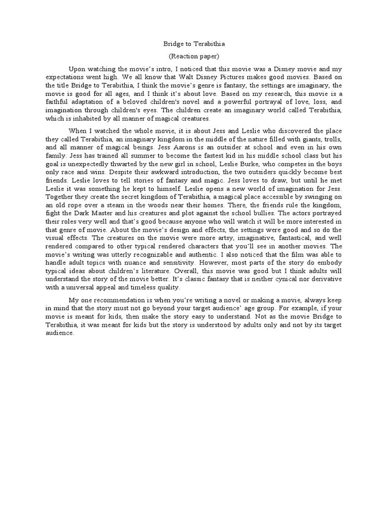 Bridge To Terabithia | PDF