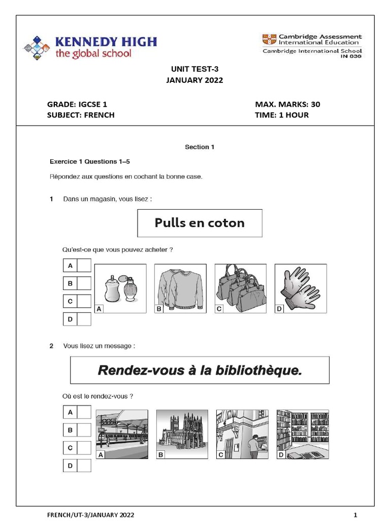 French Exam Paper | PDF