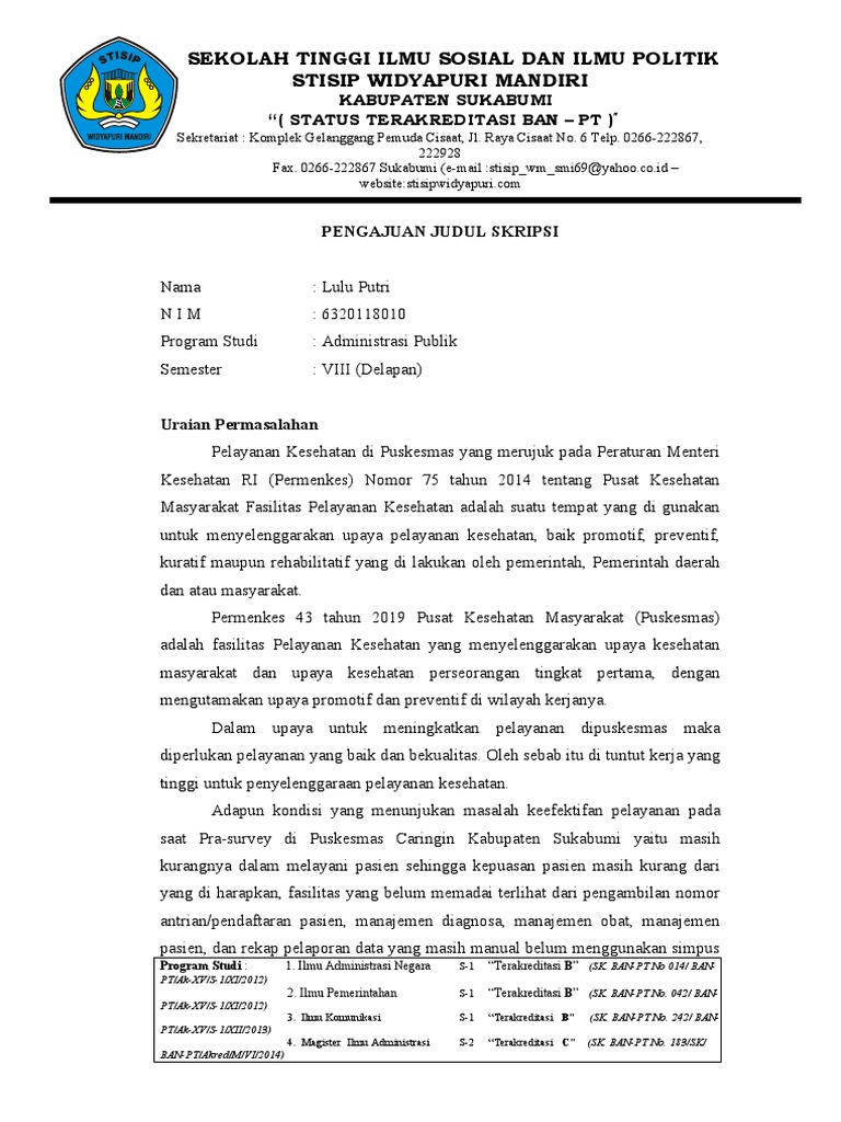 Format Pengajuan Judul | PDF