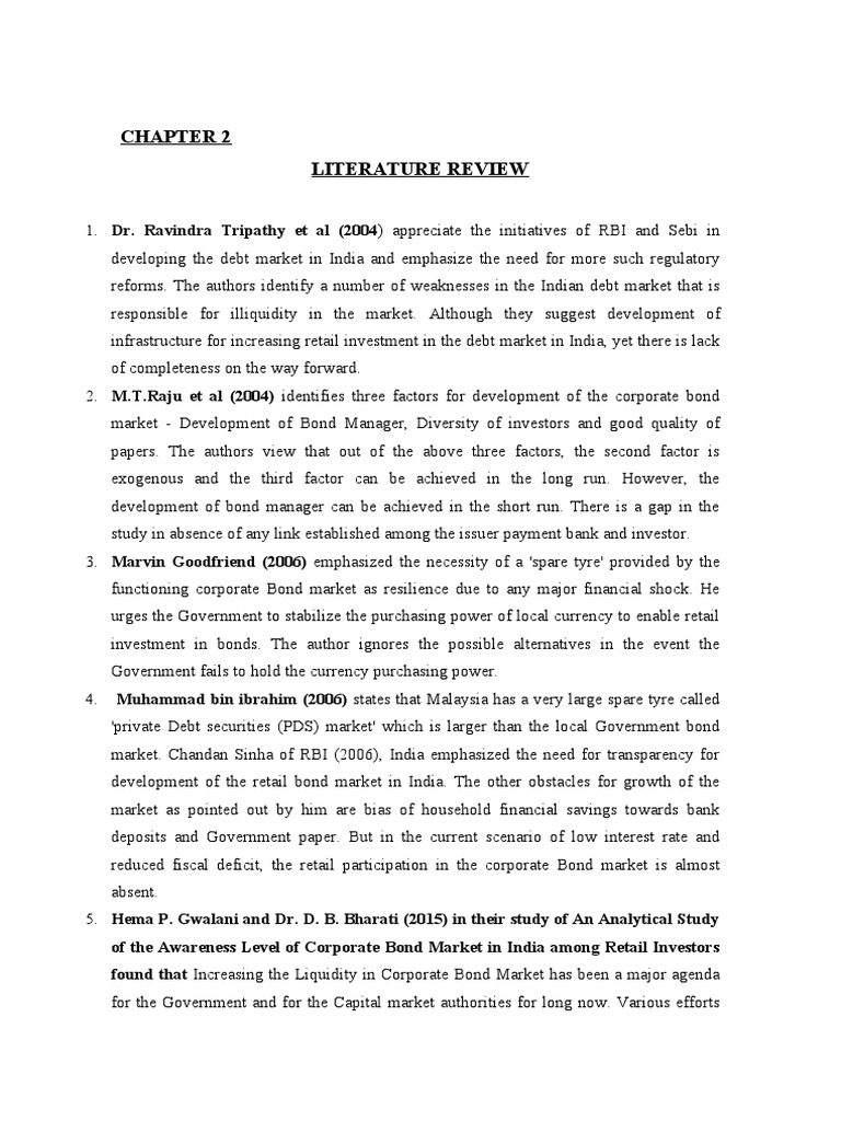 Chapter 2 Literature Review | PDF | Bonds (Finance) | Bond Market