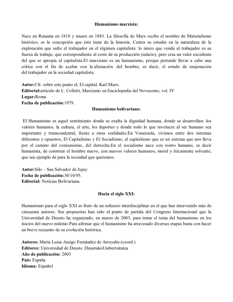 Humanismo Marxista | PDF