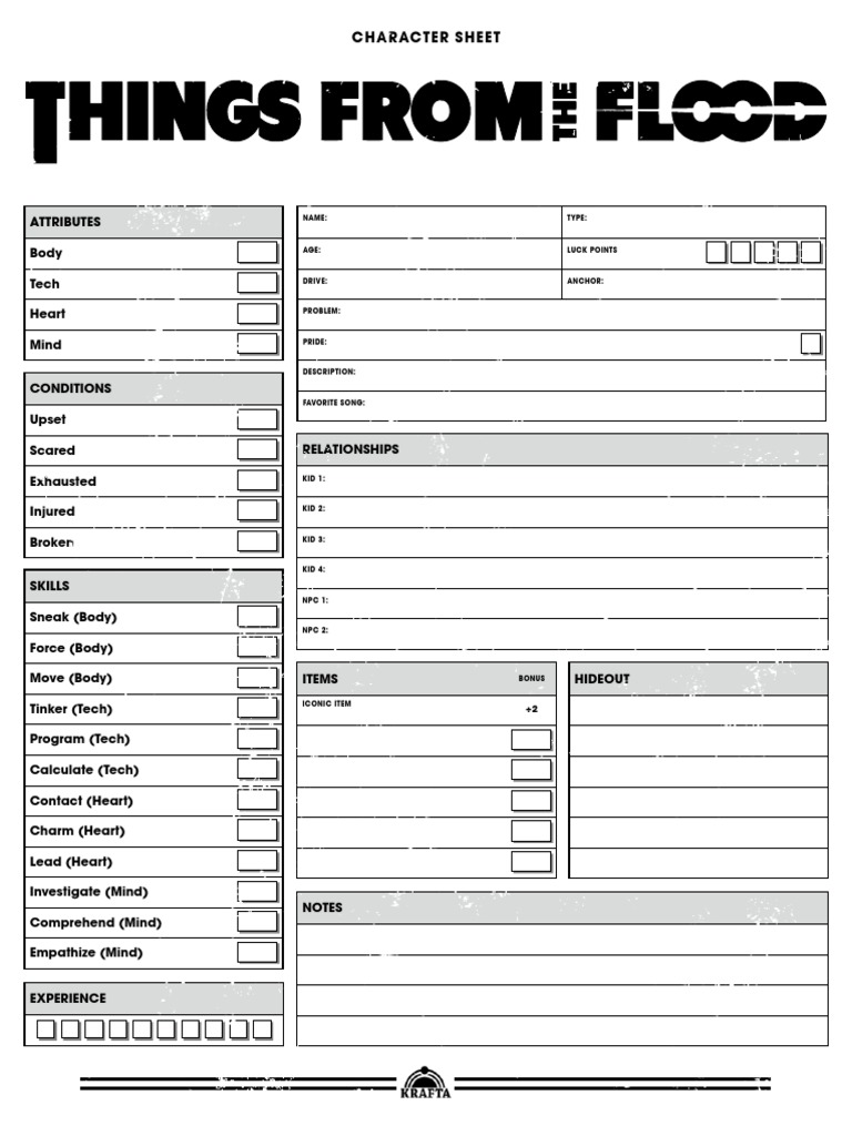 TFL ENG Character Sheet SV | PDF