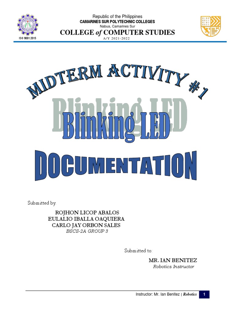 Midterm Act1 - Blinking LED (Documentation) | PDF