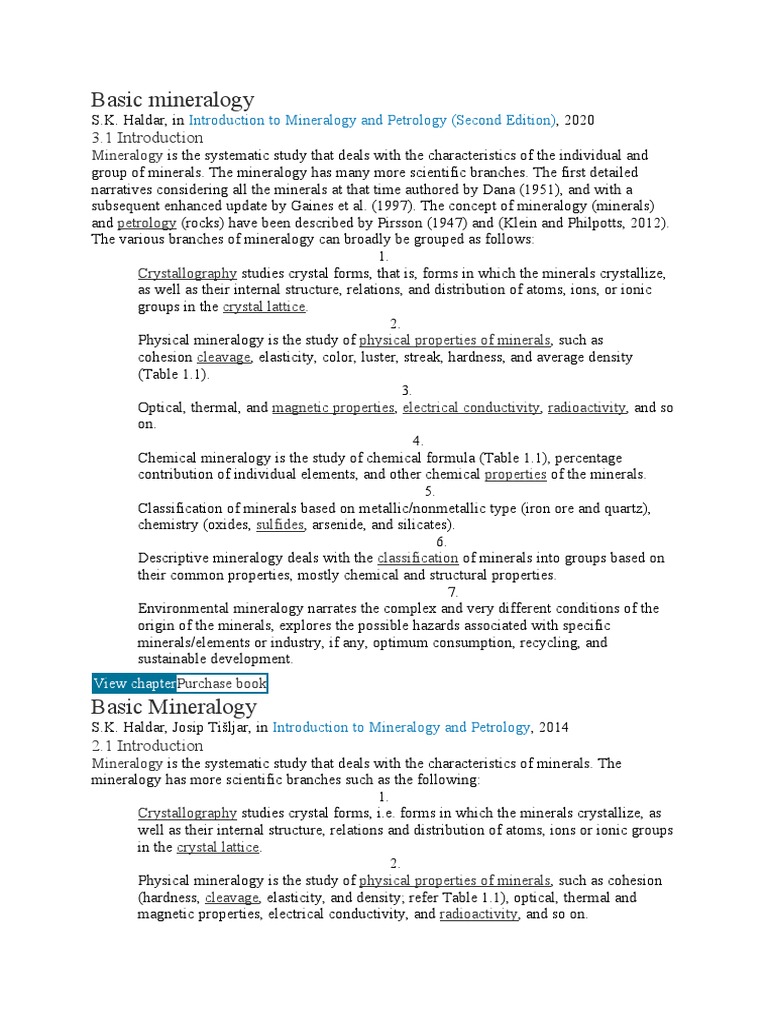 Basic Mineralogydmj | PDF | Minerals | Mineralogy