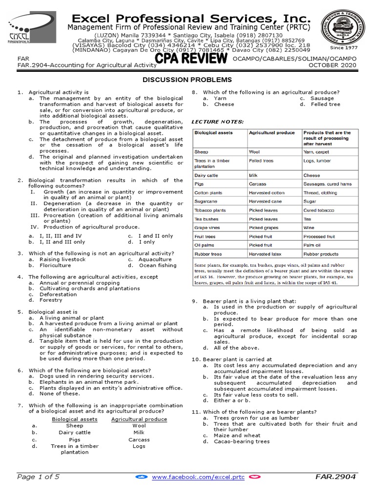FAR.2904 - Accounting For Agricultural Activity. | PDF | Fair Value ...