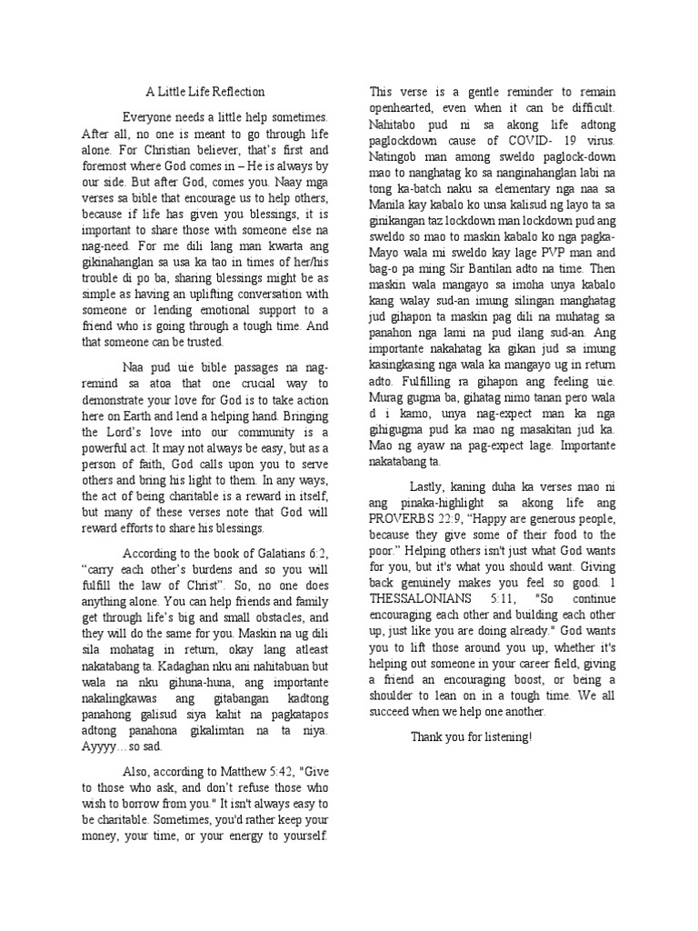 A Little Life Reflection | PDF