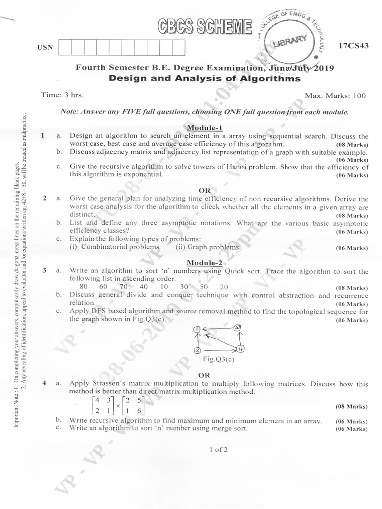 Analysis GF, Algorithms: Design | PDF | Matrix (Mathematics ...