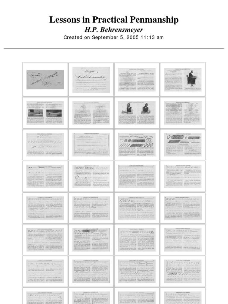 Practical Penmanship Lessons Guide | PDF