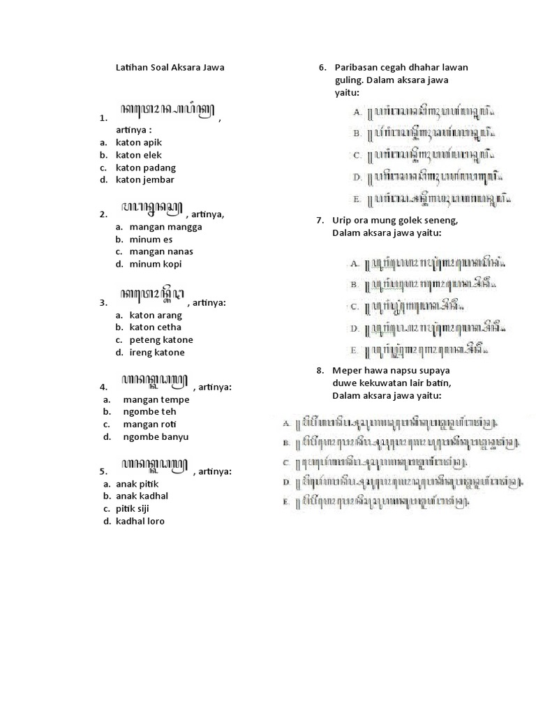 Print Kumpulan-Soal-Aksara-Jawa | PDF