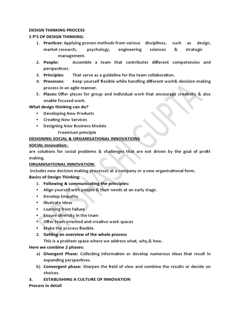 Design Thinking Process Unit 2 Notes | PDF | Design Thinking | Empathy