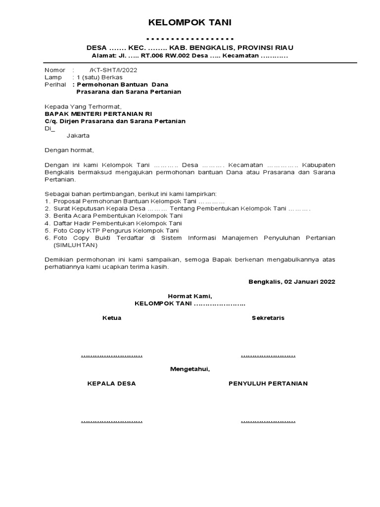 Contoh Proposal Kelompok Tani | PDF