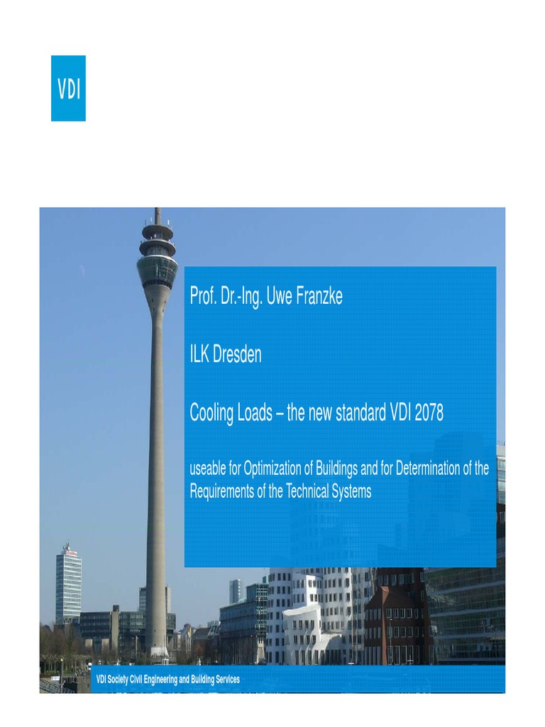 06 Cooling Loads - The New Standard VDI 2078 Uwe Franzke | PDF ...