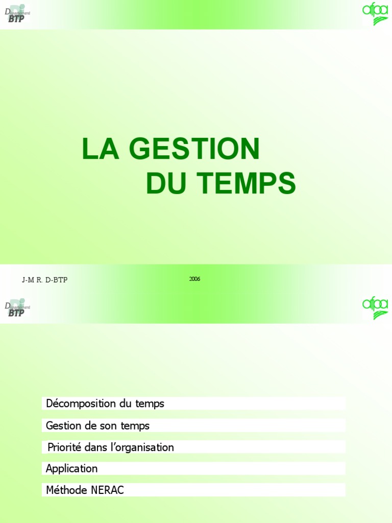 Gestion Du Temps | PDF