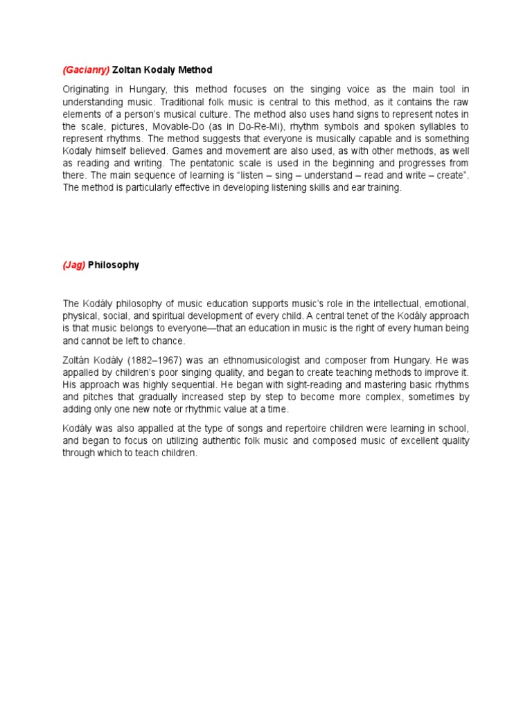 The Kodály Method: Developing Musical Literacy Through Solfege, Hand ...