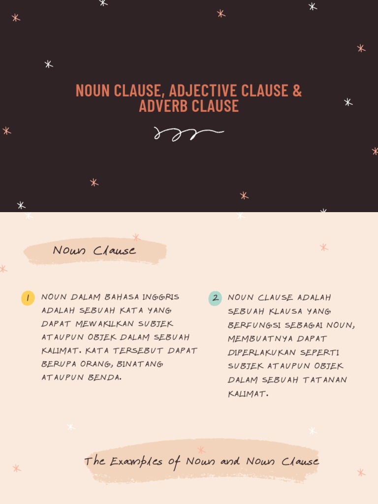 Noun Clause, Adjective Clause & Adverb Clause | PDF | Seni & Disiplin ...