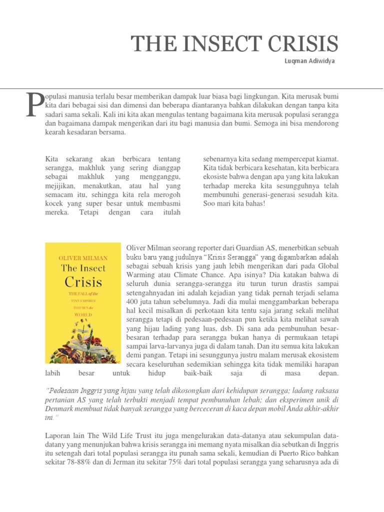 The Insect Crisis | PDF