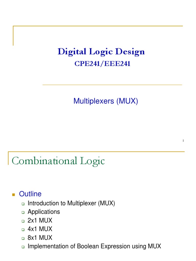 Multiplexers Digital Logic Design | PDF | Digital Technology | Information Age