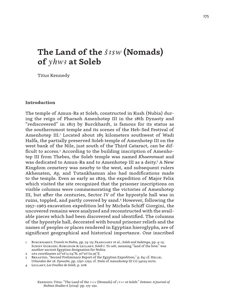 Shasu Nomads of Yhwh at Soleb | PDF | Ancient Egypt