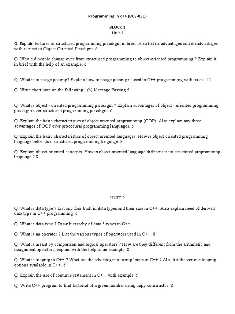 Programming In C Pdf Object Oriented Programming C