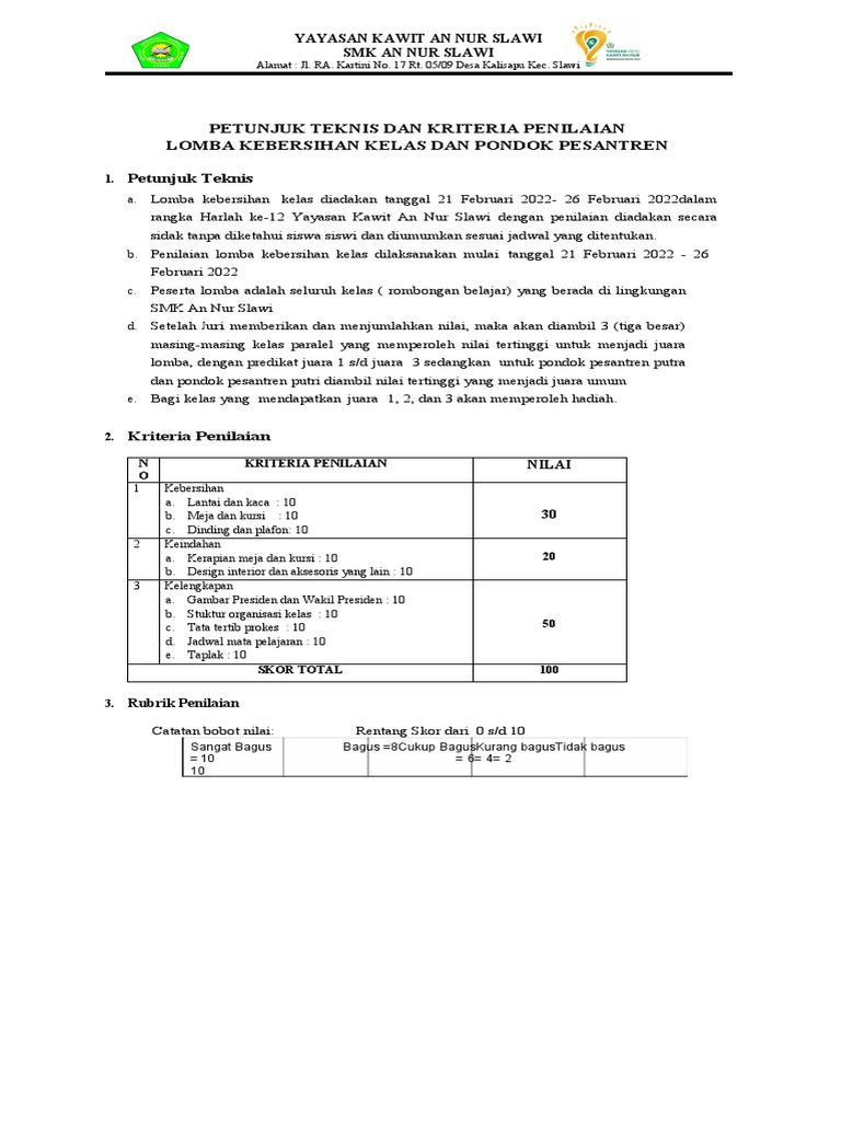Contoh Juknis Lomba | PDF