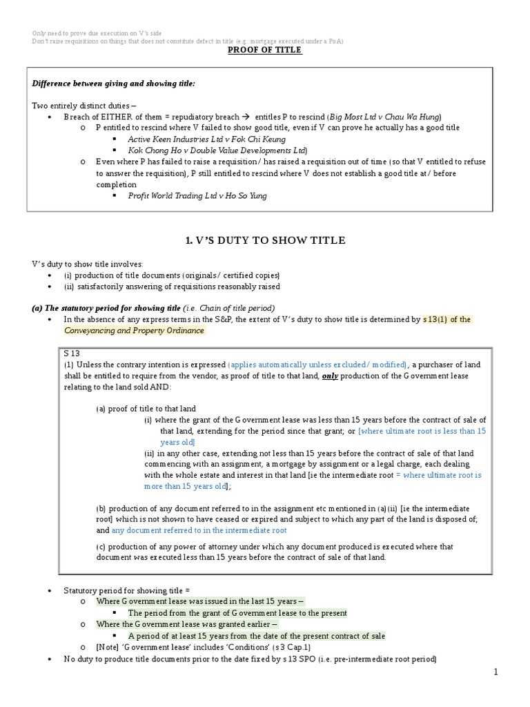 4 Proof of Title | PDF