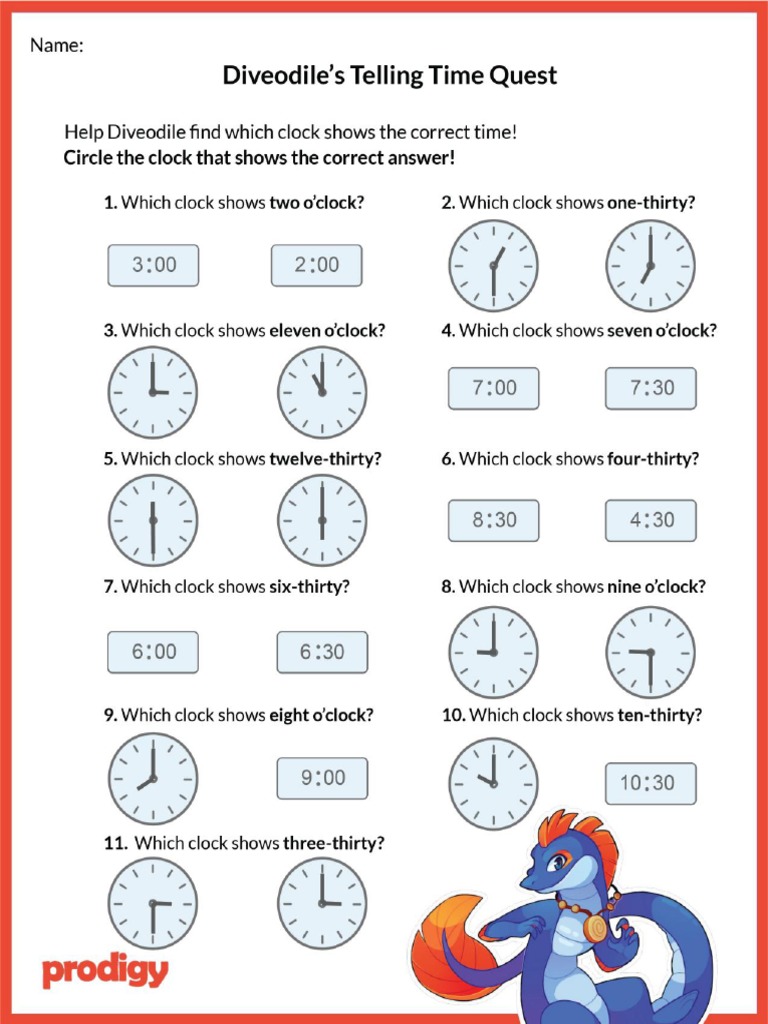 1st Grade Telling Time Worksheets | PDF